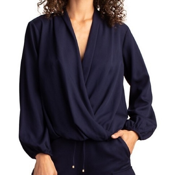 Trina Turk | Tops | Trina Turk Out Of Office Faux Wrap Surplice Front ...